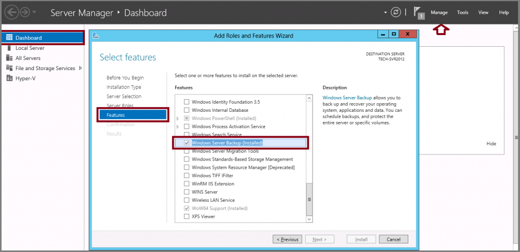 How to install Windows Server Backup on 2012 and 2008 | BA